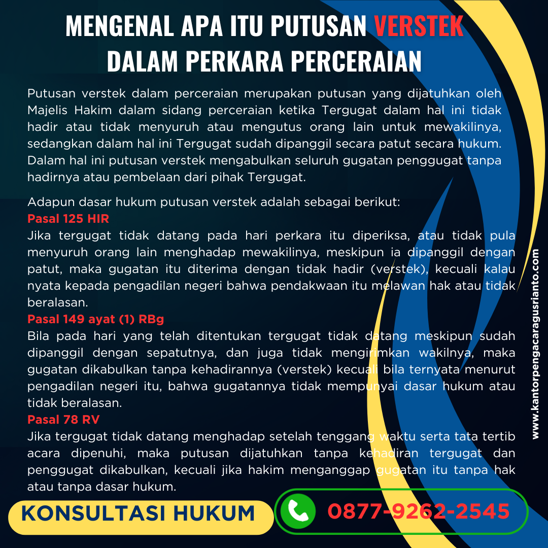 MENGENAL APA ITU PUTUSAN VERSTEK DALAM PERKARA PERCERAIAN