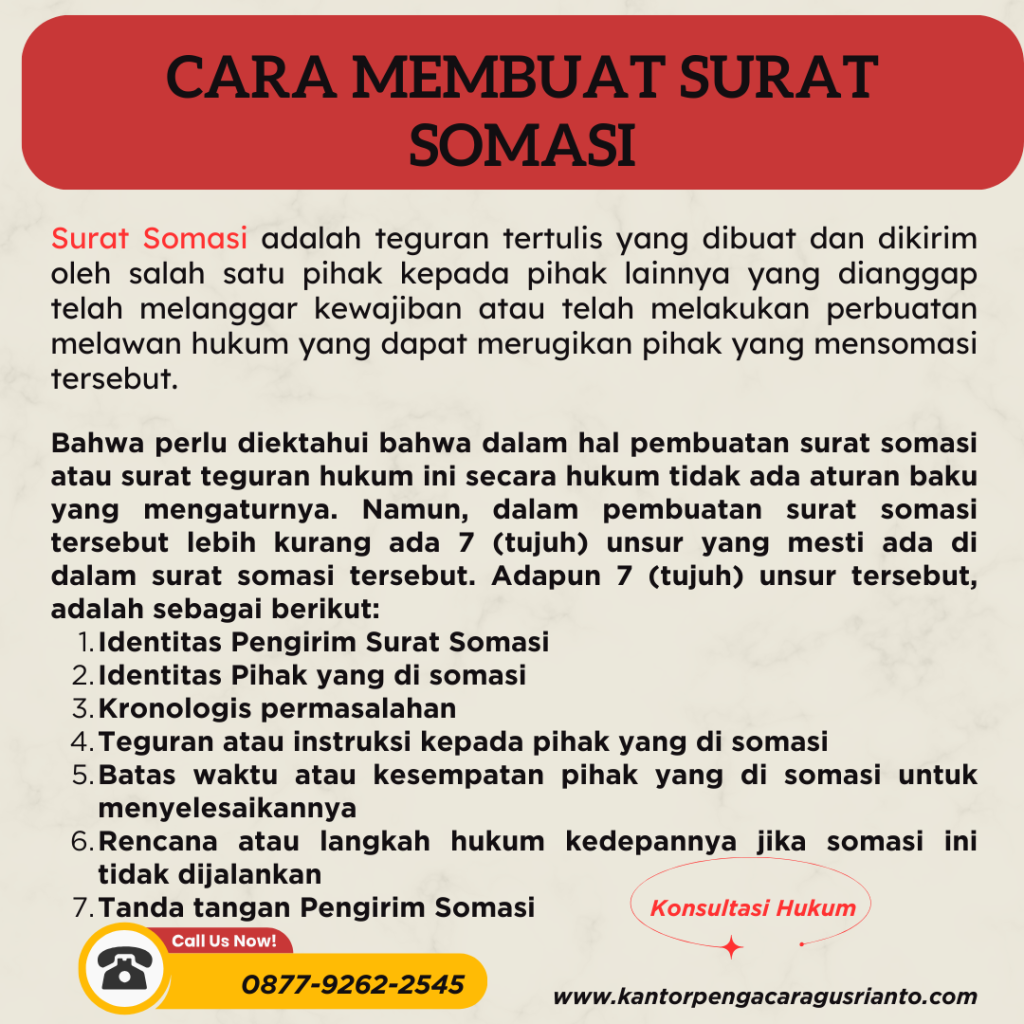 CARA MEMBUAT SURAT SOMASI